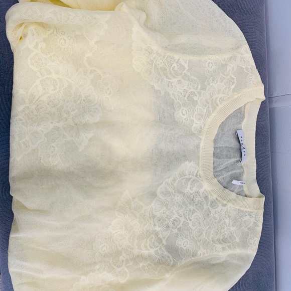 Sandro | Tops | Sandro Yellow Sheer Sweater | Poshmark